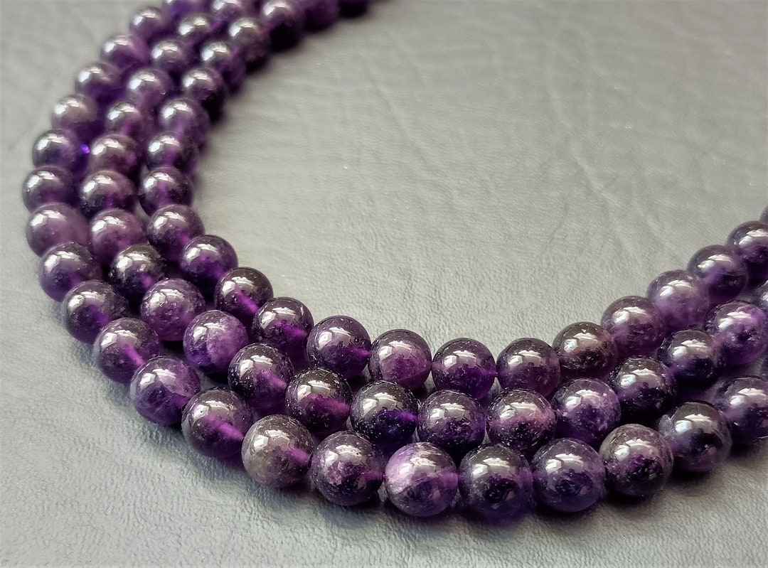 Amethyst Round Beads - Natural Amethyst Stone - Round Shape - Smooth ...