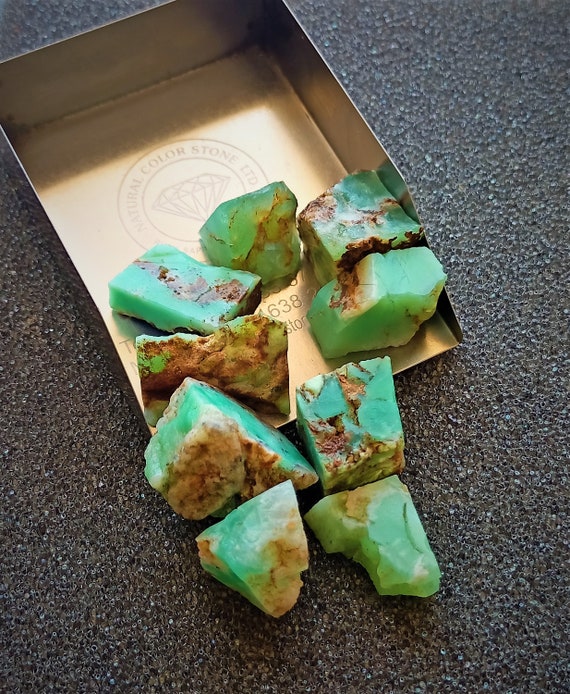 5 Piece Raw Chrysoprase Crystal Natural Chrysoprase Stone - Etsy