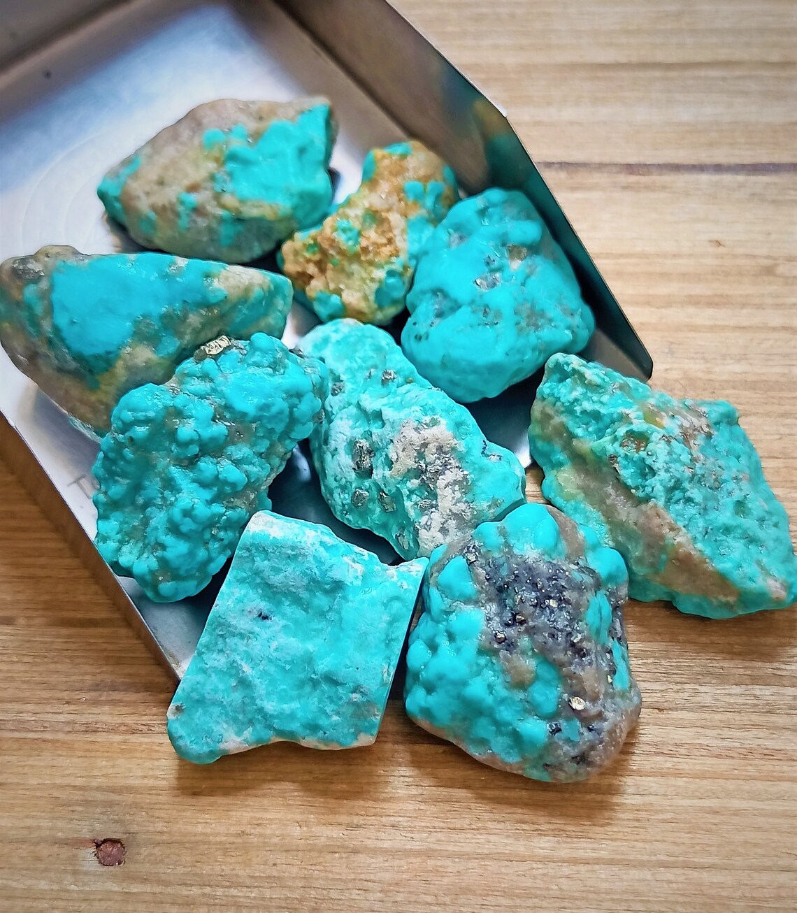 Natural Raw Turquoise Natural Specimen with Pyrite Inside | Etsy