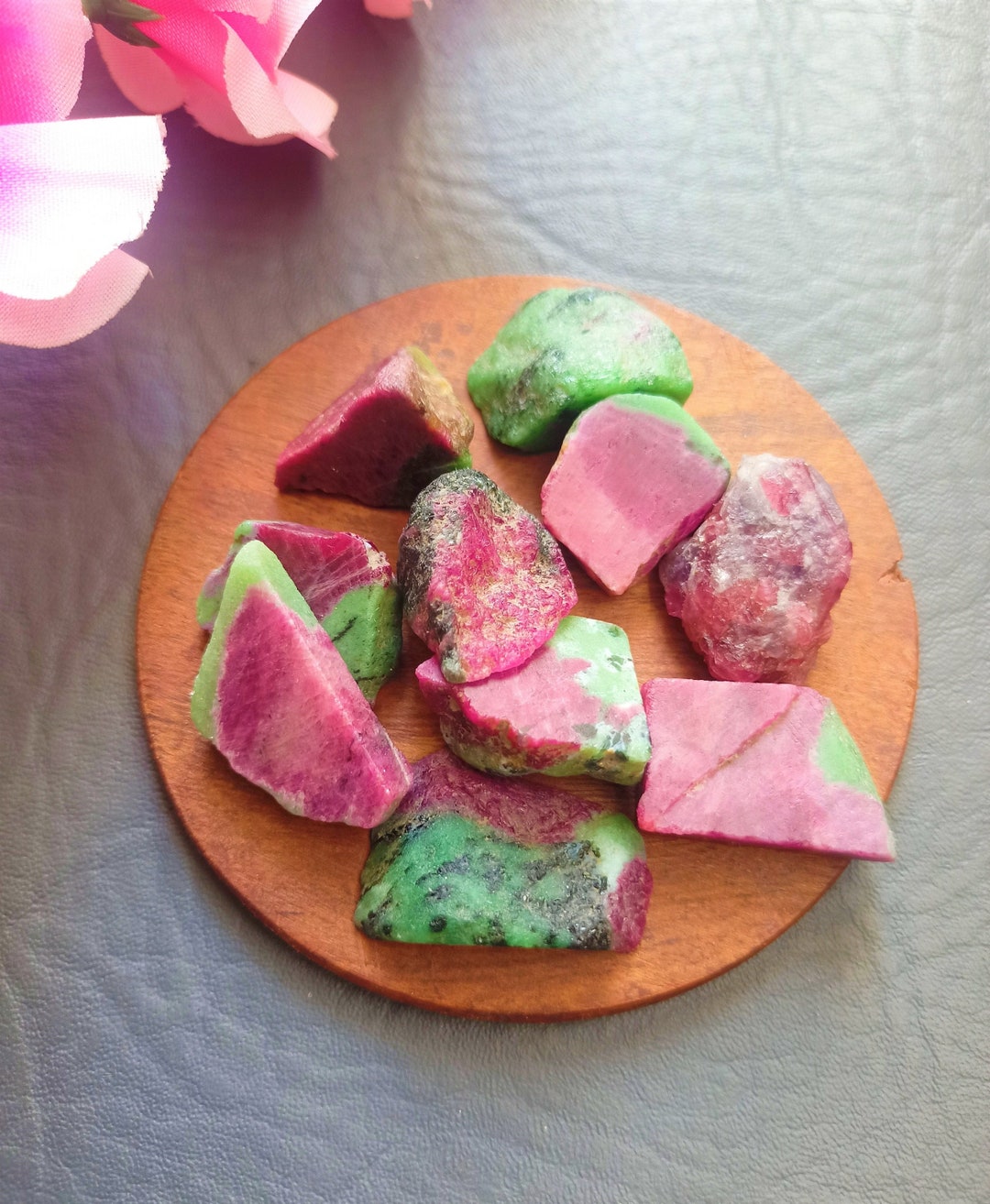 Ruby Zoisite Rough Piece, Raw Gemstone Chunk, Untreated Ruby Loose ...