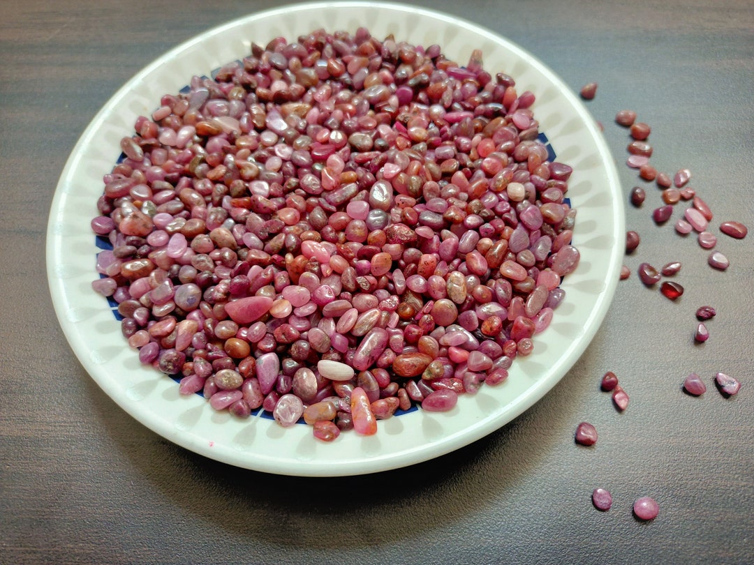 Natural Loose Ruby Chips, Pink Gemstone Chips, Mini Stone, Polished ...