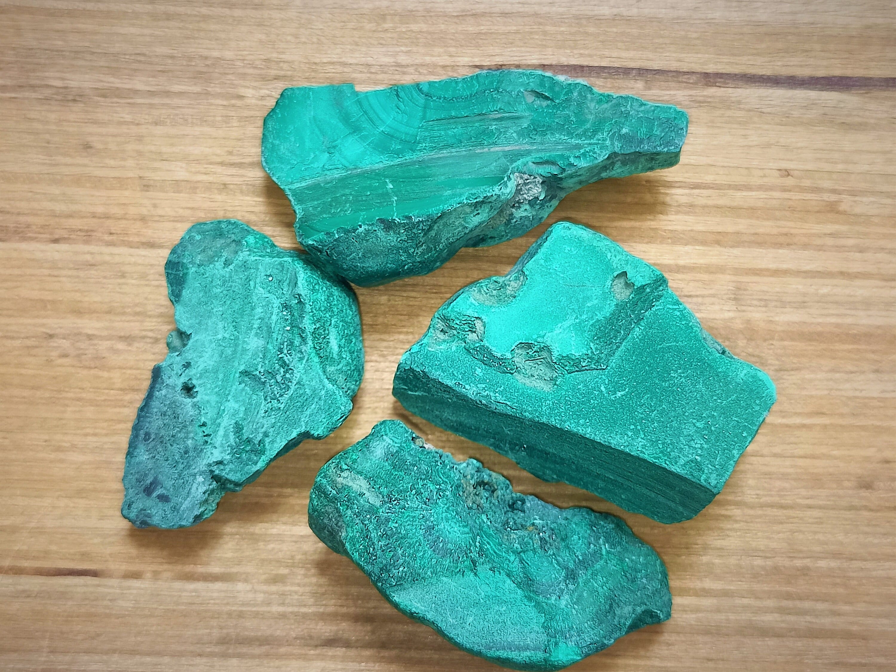 Natural Raw Malachite - Green Crystal - Rough Gemstone - Healing Stone ...