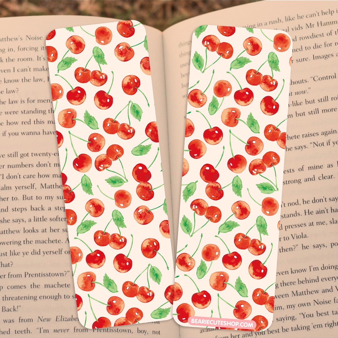 Cherry Bookmark, Cute Bookmark, Cute Stationery, Paper Bookmark ...