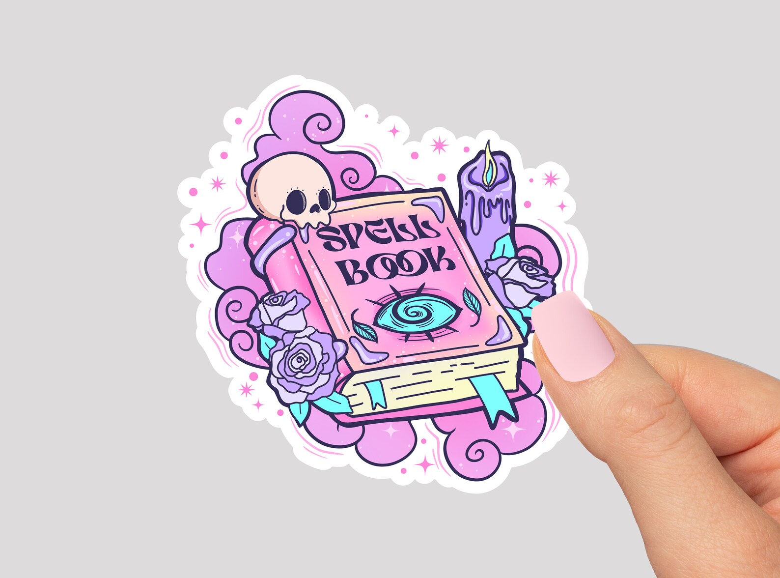 Spell Book Sticker, Halloween Sticker, Spooky Sticker, Magical Sticker ...