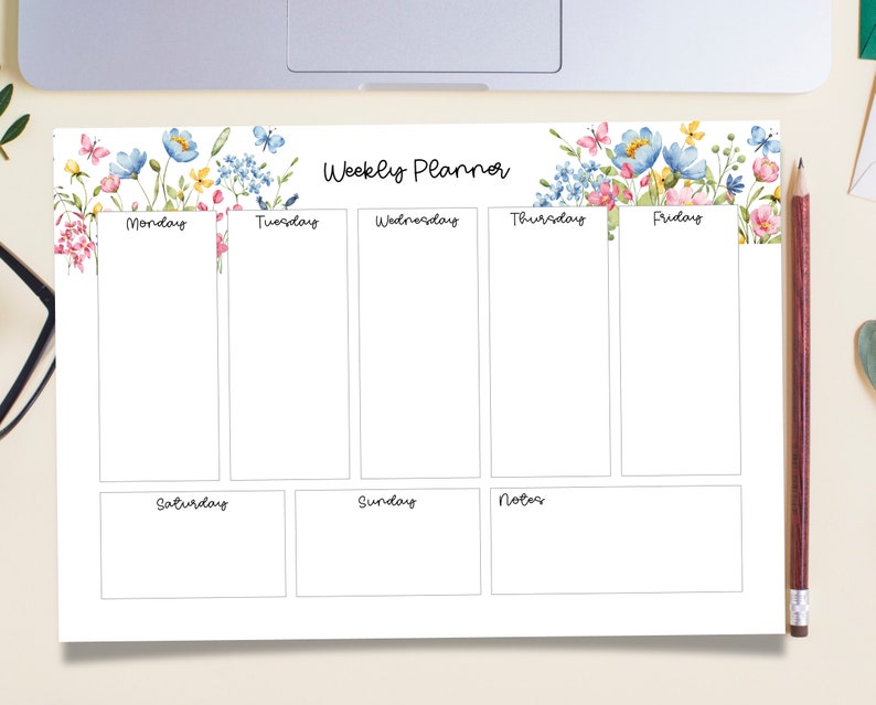 Weekly Planner PDF, Printable Planner, A4 & Letter Size, Monday and ...