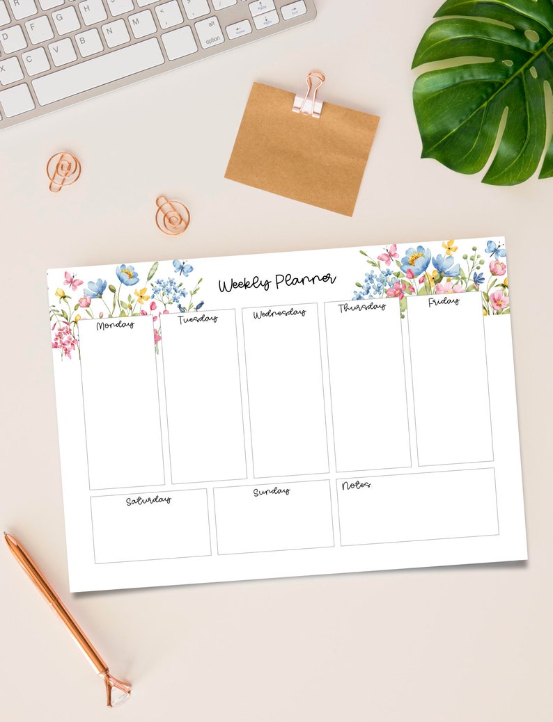 Weekly Planner PDF, Printable Planner, A4 & Letter Size, Monday and ...