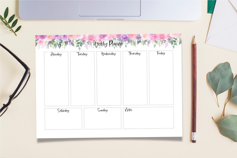 Weekly Planner Printable, A4 & Letter Size, Monday Sunday Start ...