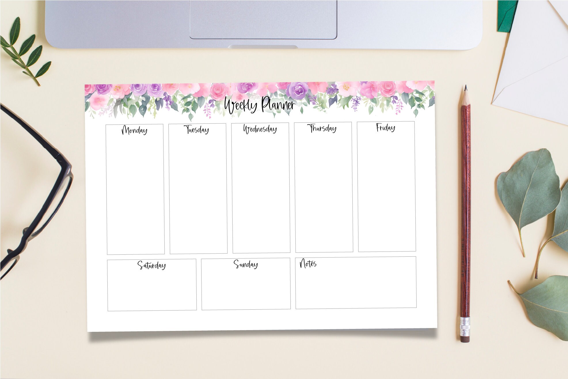 Weekly Planner Printable, A4 & Letter Size, Monday Sunday Start ...