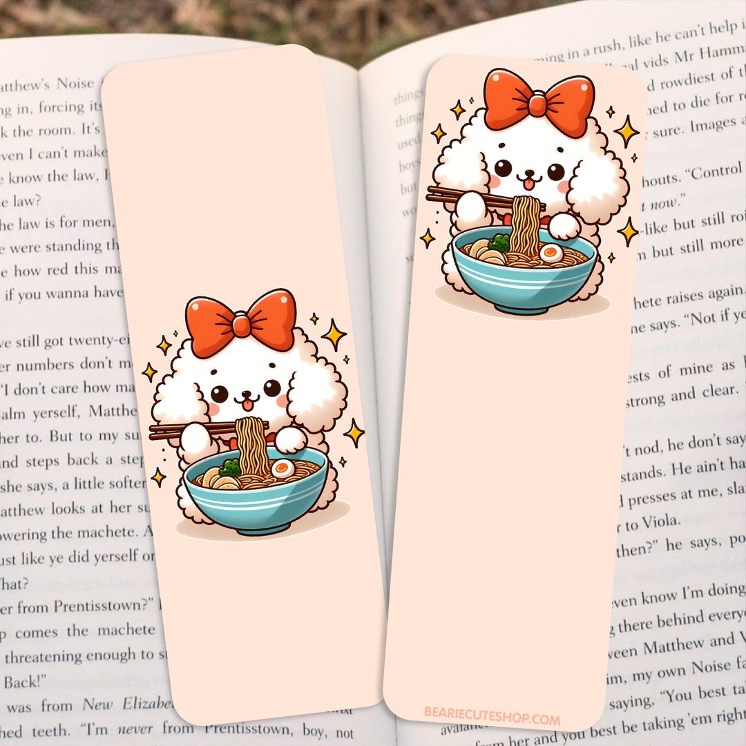 Noodles Bookmark, Funny Bookmark, Poodle Bookmark, Cute Bookmark, Cute ...