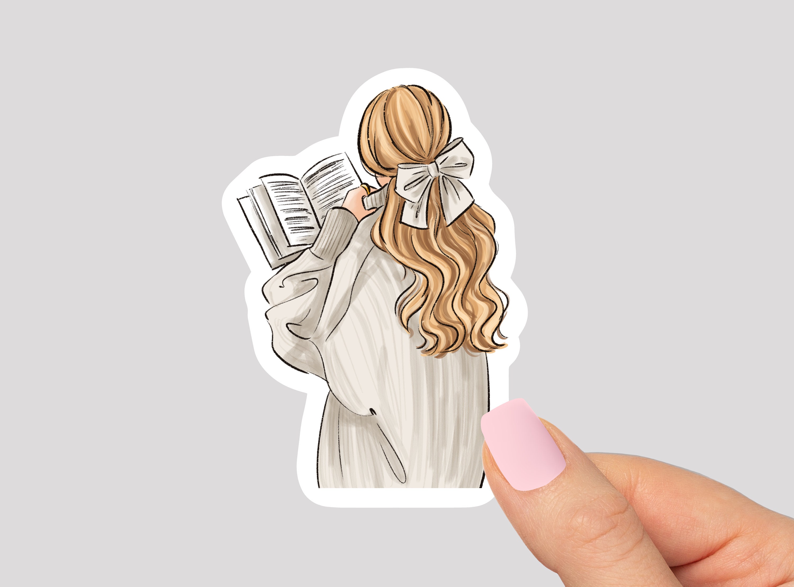 Girl Sticker, Bookish Sticker, Reading Sticker, Book Sticker, Book Worm ...