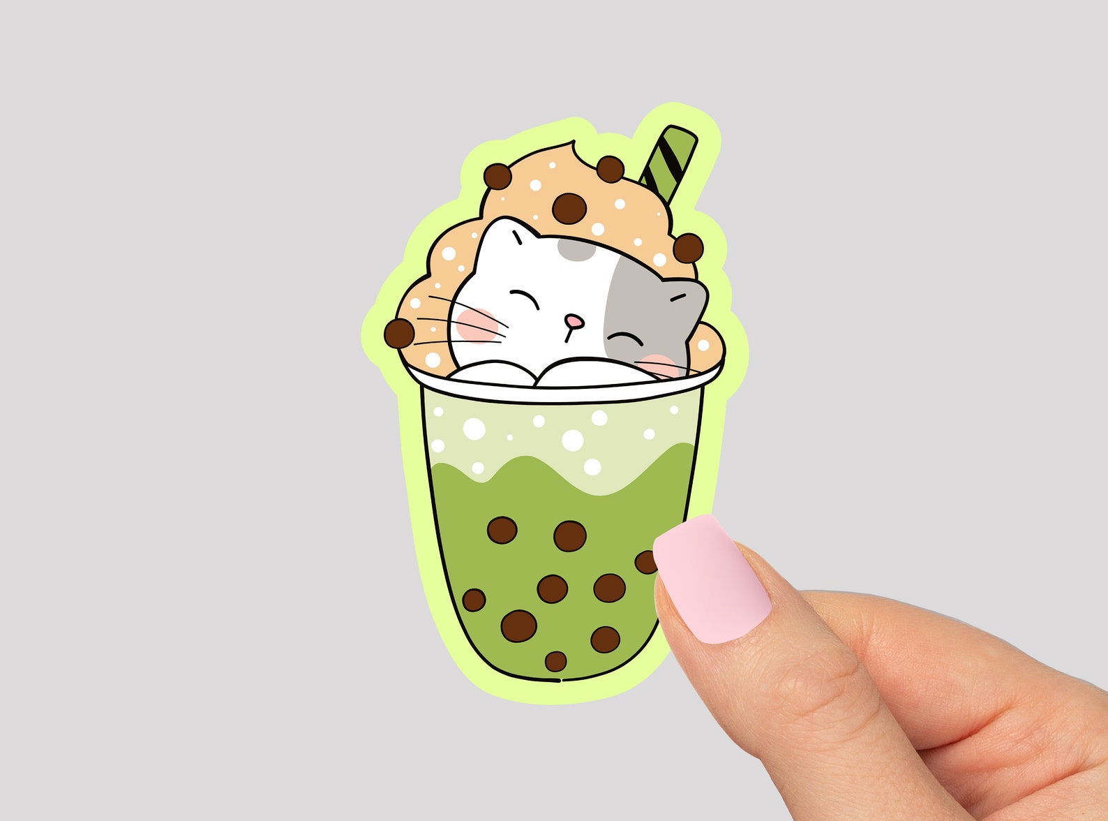 Boba Sticker, Cat Sticker, Bubble Tea Sticker, Pet Sicker, Funny ...