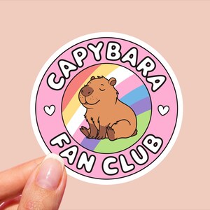 Capybara Sticker, Capybara Fan Club, Funny Sticker, Cute Sticker ...