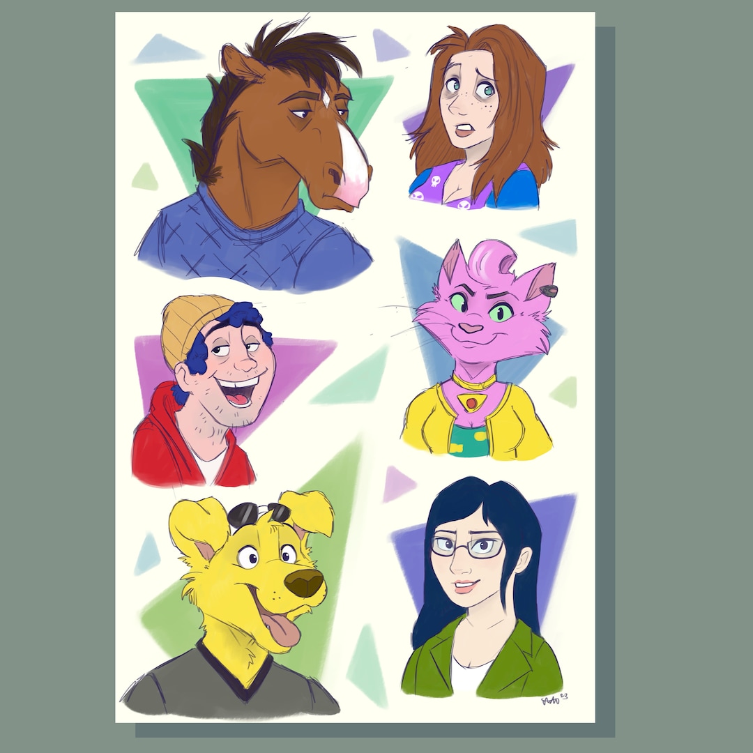 Netflix Bojack Horseman Character Fanart Print - Etsy