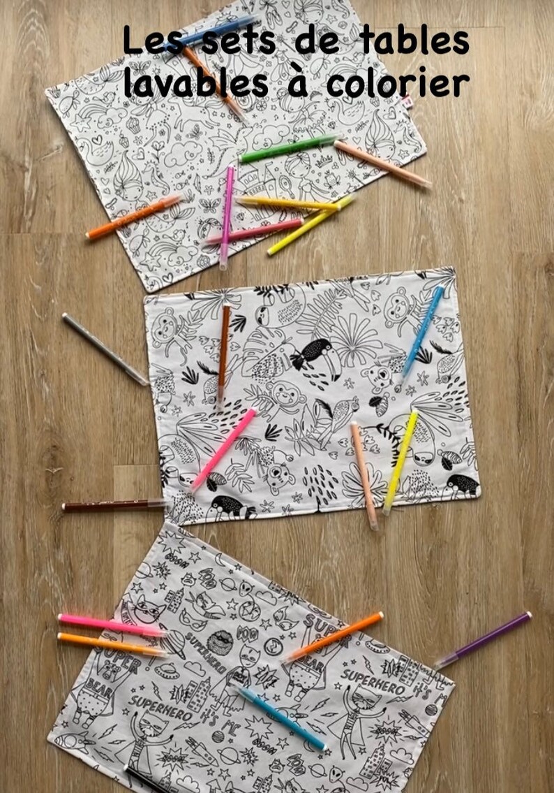 Set de table à colorier lavable - Etsy France