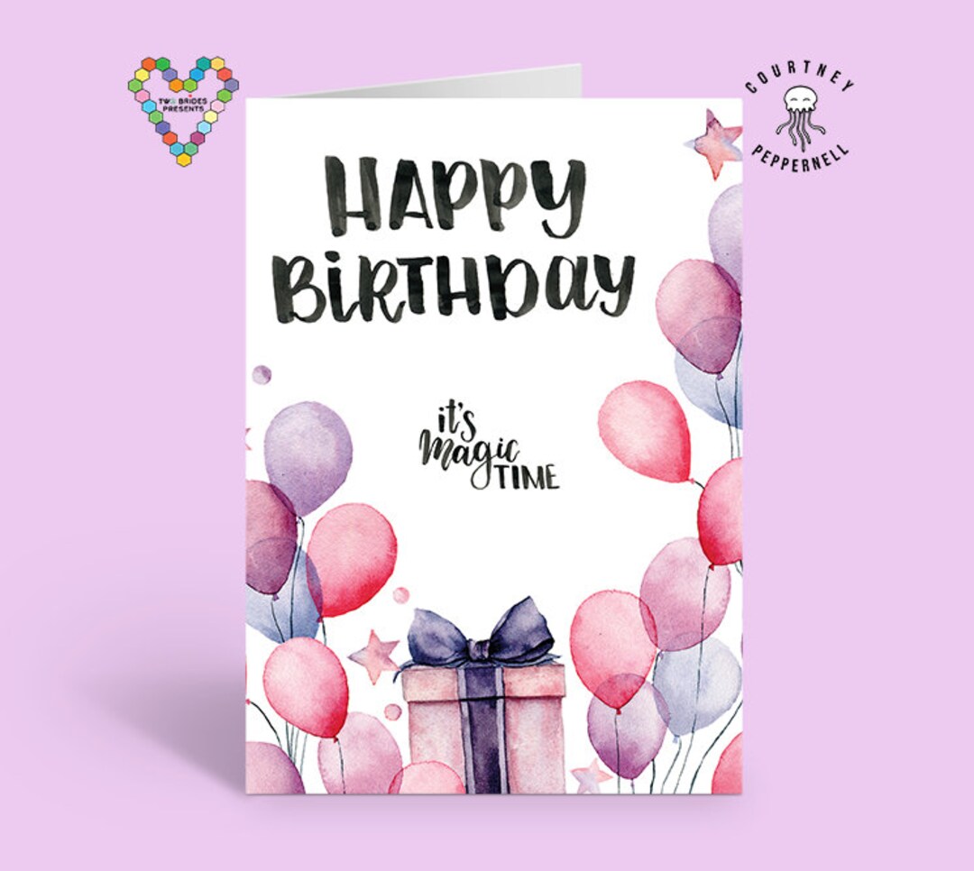 Happy Birthday Magic Greeting Card LGBTQ Celebration Poetry by Pillow ...