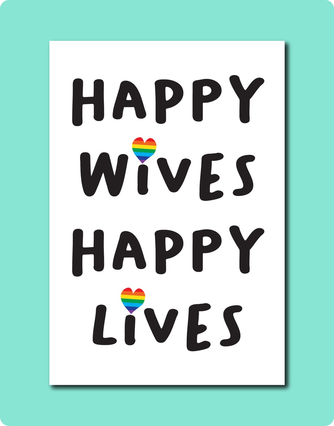 Happy Wives Happy Lives Card - Etsy
