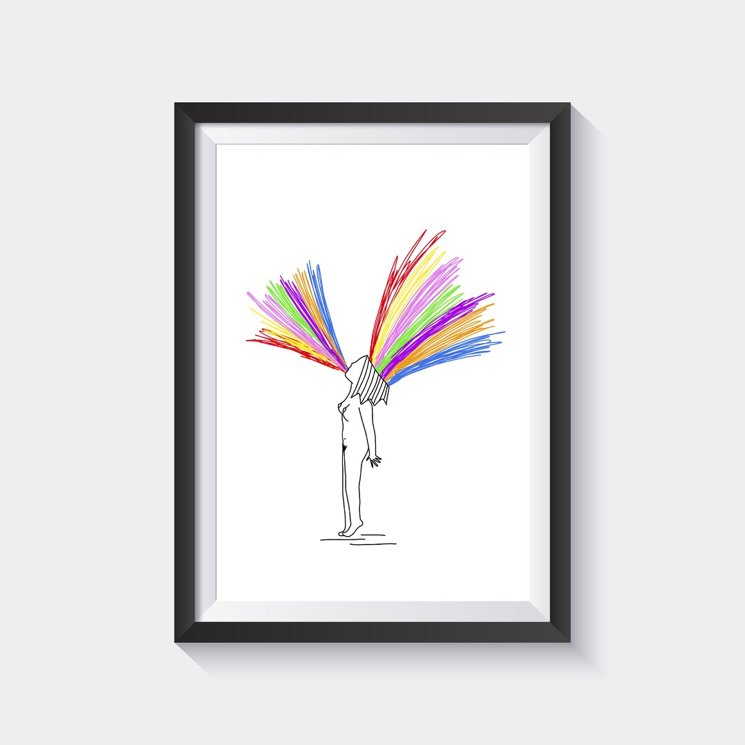 Rainbow Explosion A4 Fine Art Print LGBTQIAP Pride, Good Vibes Energy ...