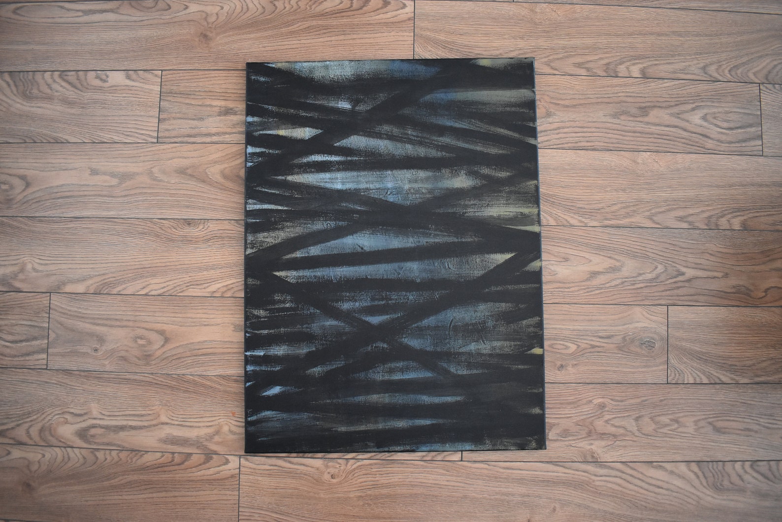 Dark Black Lines Painting, Abstract Art, Original Artwork, Acrylic ...