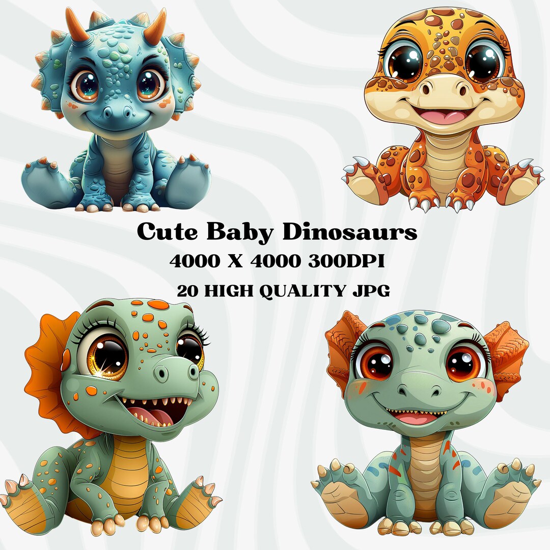 Dinosaur Clipart, Cute Dinos Clipart, Commercial Use, Dinosaurs Clipart ...