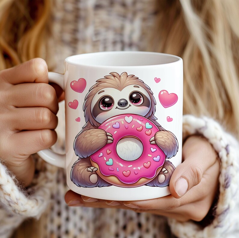 Romantic Sloth Clipart, Sloth Valentines Clipart, Sloth PNG Bundle ...