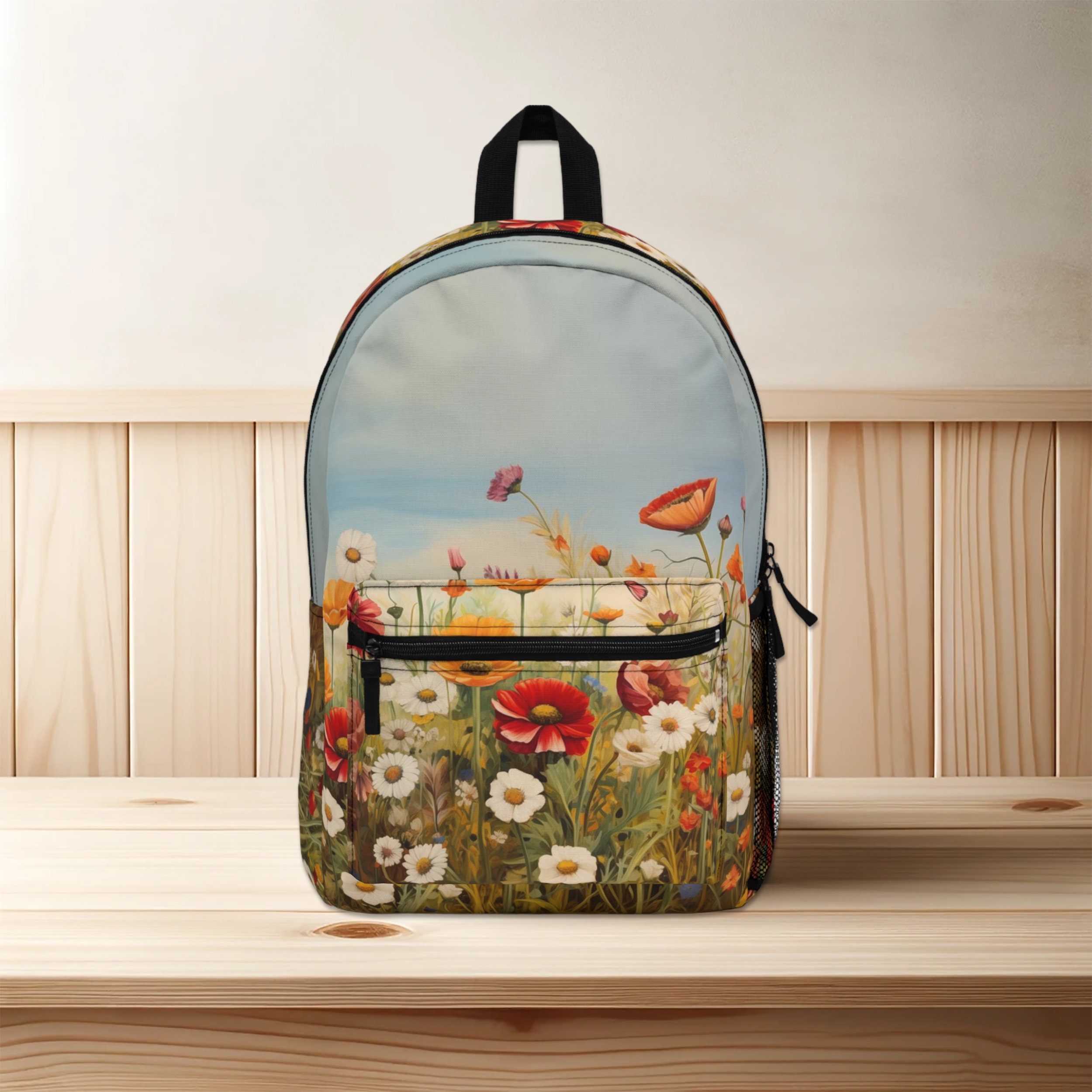 Floral Backpack, Wildflower Meadow, Canvas Backpack, Watercolor Garden ...