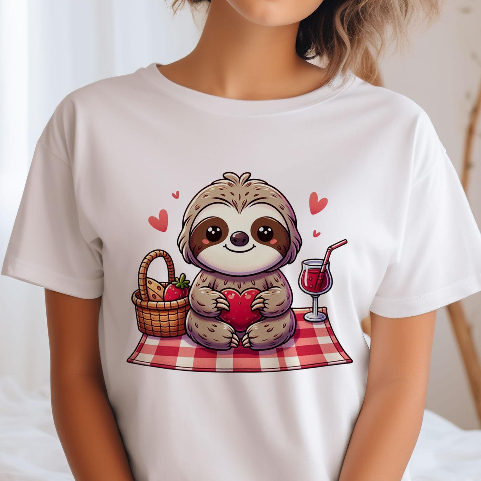 Romantic Sloth Clipart, Sloth Valentines Clipart, Sloth PNG Bundle ...