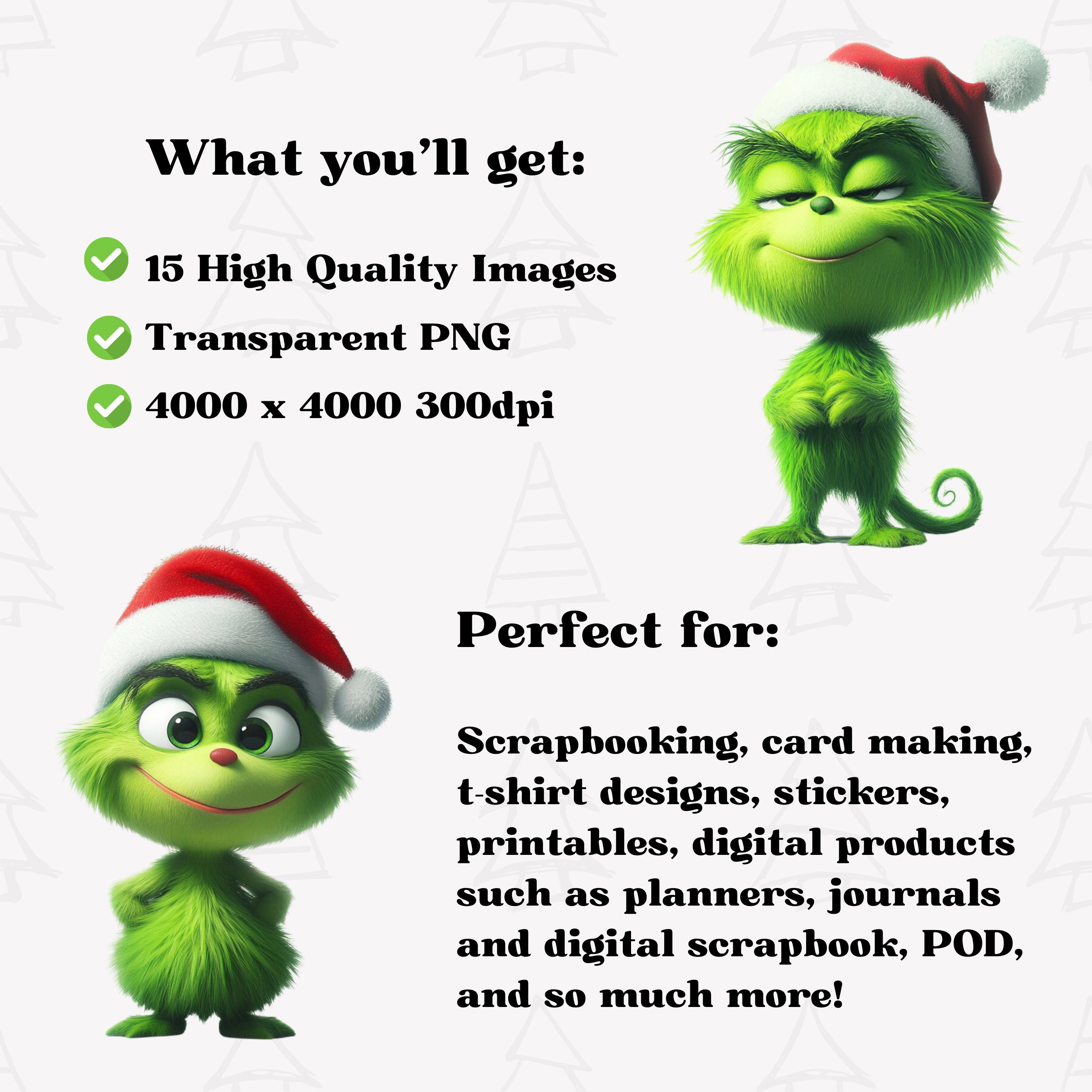 Baby Grinch Emotions Clipart, Grinch PNG Bundle, Grinch Christmas ...