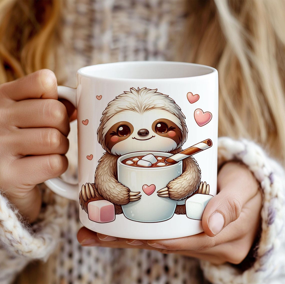 Cozy Sloth Clipart, Sloth Valentines Clipart, Sloth PNG Bundle, Sloth ...