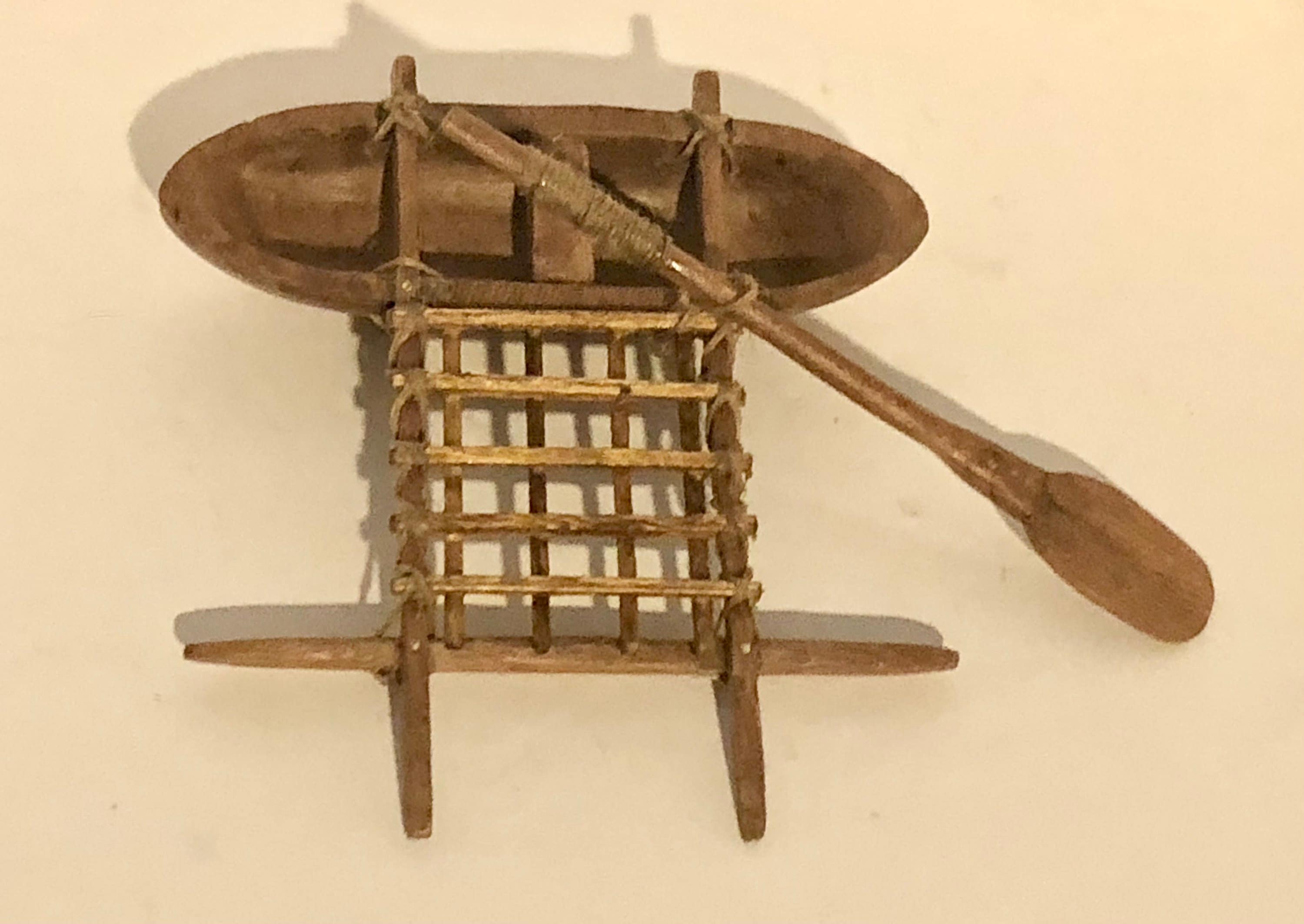 Small Mahogany Wood Outrigger Canoe Decor | Etsy