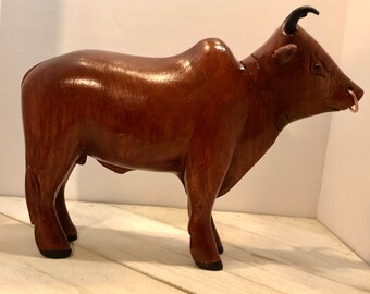 Wood Bull | Etsy