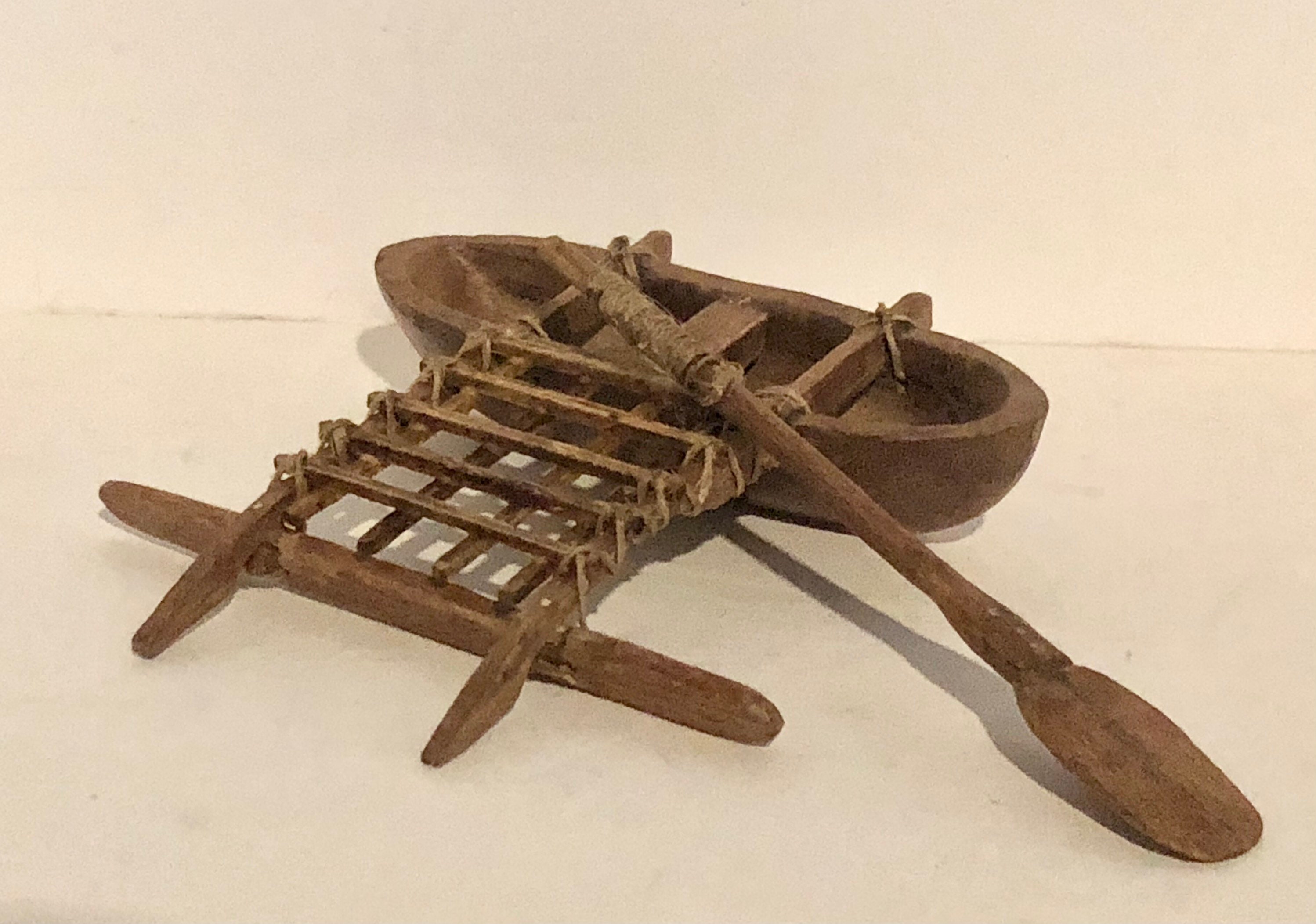 Small Mahogany Wood Outrigger Canoe Decor - Etsy