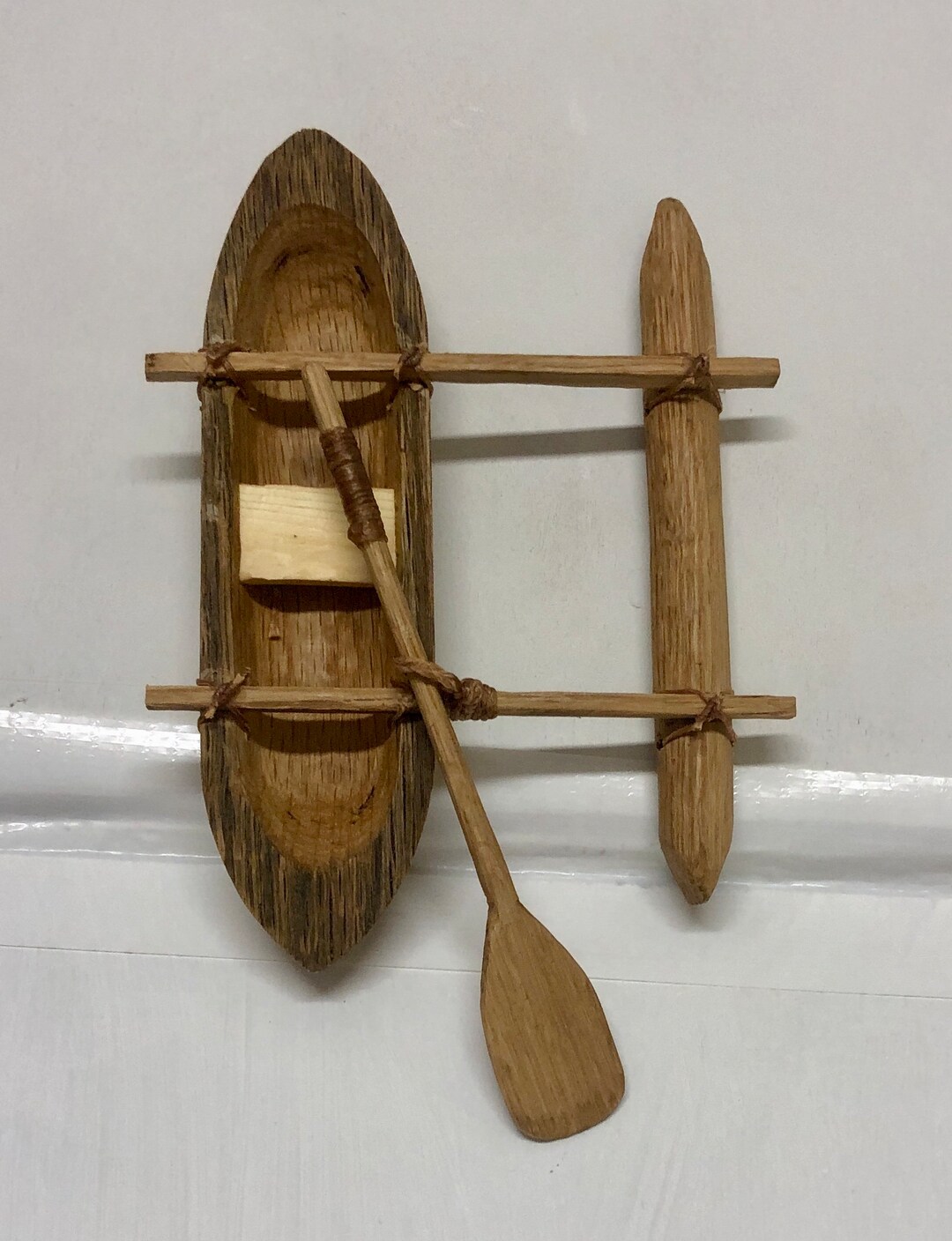 Iron Wood Bamboo & Pine Outrigger Canoe Decor - Etsy