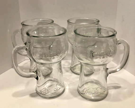 Pepsi Glass Mugs Set of 4 Clear - Etsy