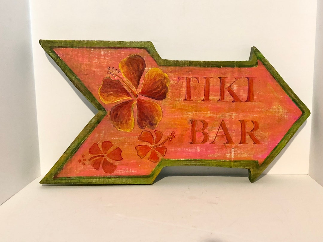 Tiki Bar Arrow Sign - Etsy