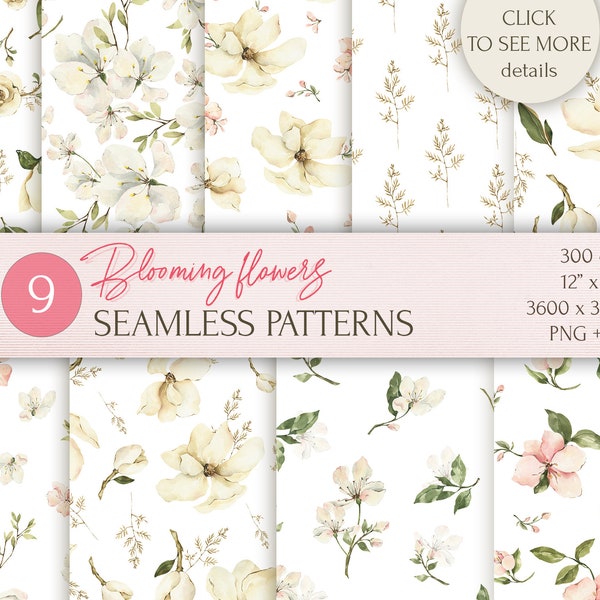 Spring Digital Paper - Etsy