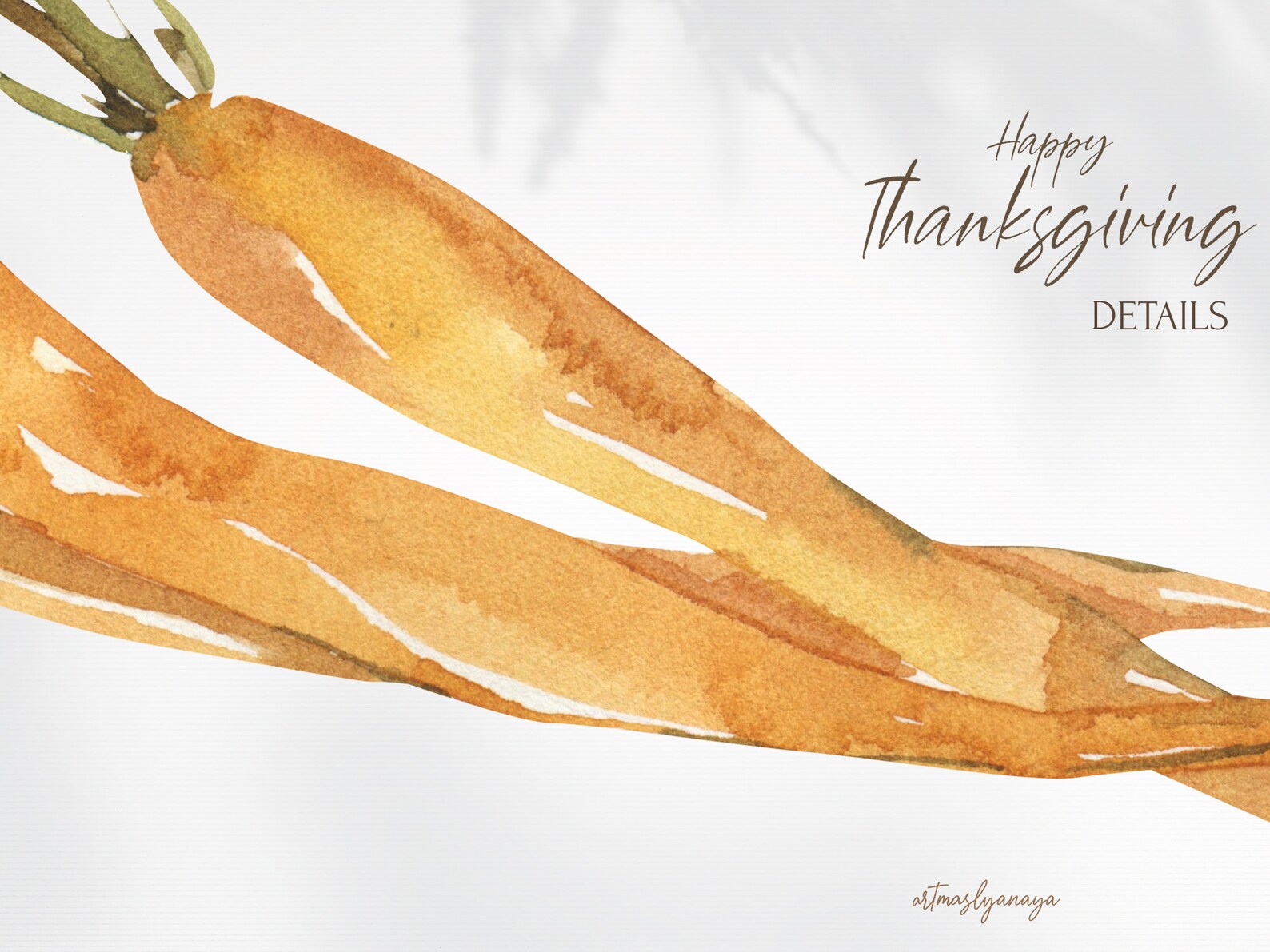 Watercolor Thanksgiving Clipart. Autumn Elements Traditional - Etsy