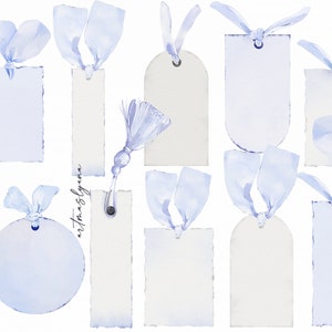 Watercolor Blush Tender Blue Tags, Cute Tags for Your Text, Gift Cards ...