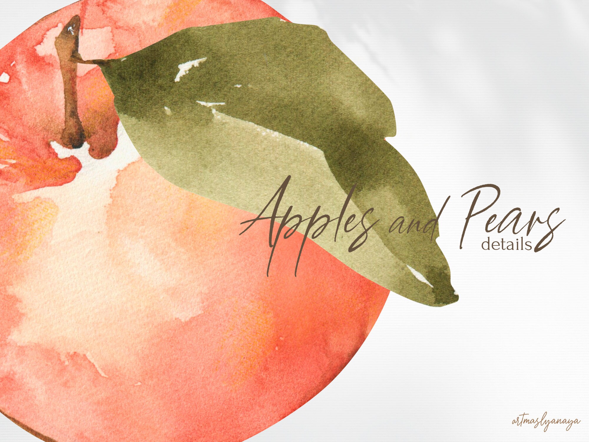 Watercolor Apples and Pears clipart. Autumn summer harvest of | Etsy