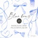 Watercolor Blue Bows and Ribbons Collections. Digital Birthday Png ...