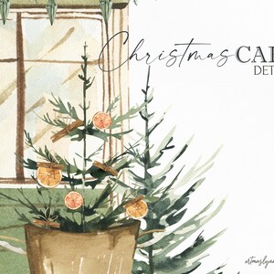 Watercolor Christmas Cafe Clipart, Winter Holidays Decor, Christmas ...