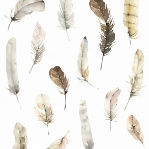 Watercolor Feathers Clipart for Instant Download. Bohemian Wedding ...