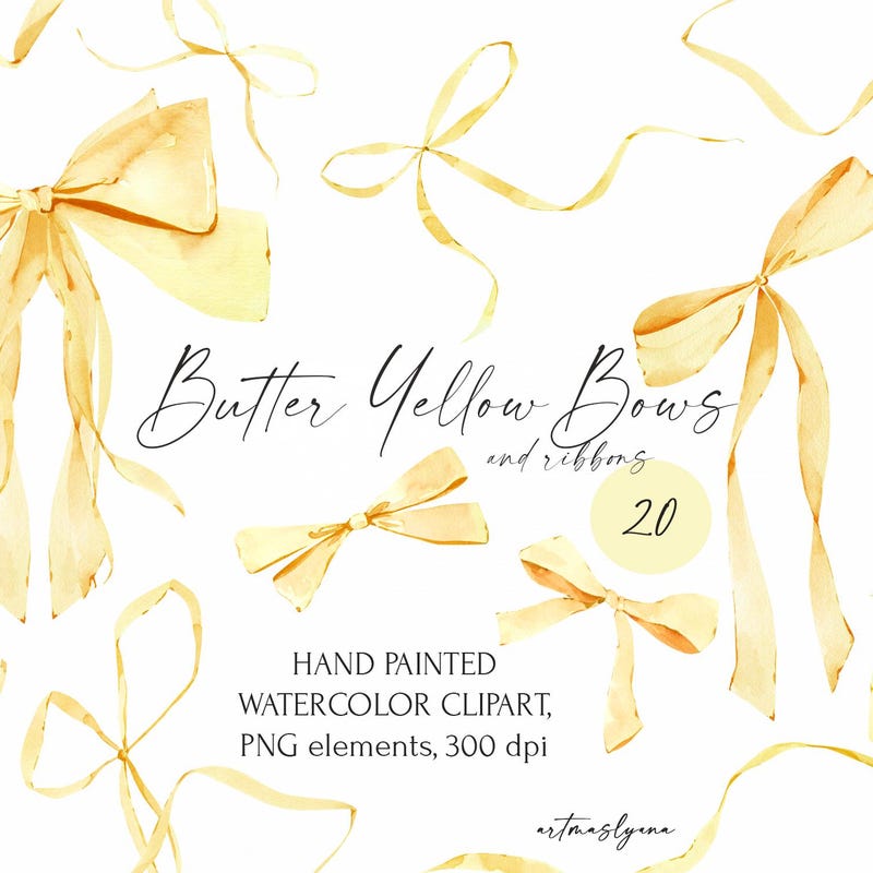 Decorative Yellow Bows - Etsy