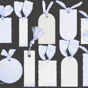 Watercolor Blush Tender Blue Tags, Cute Tags for Your Text, Gift Cards ...