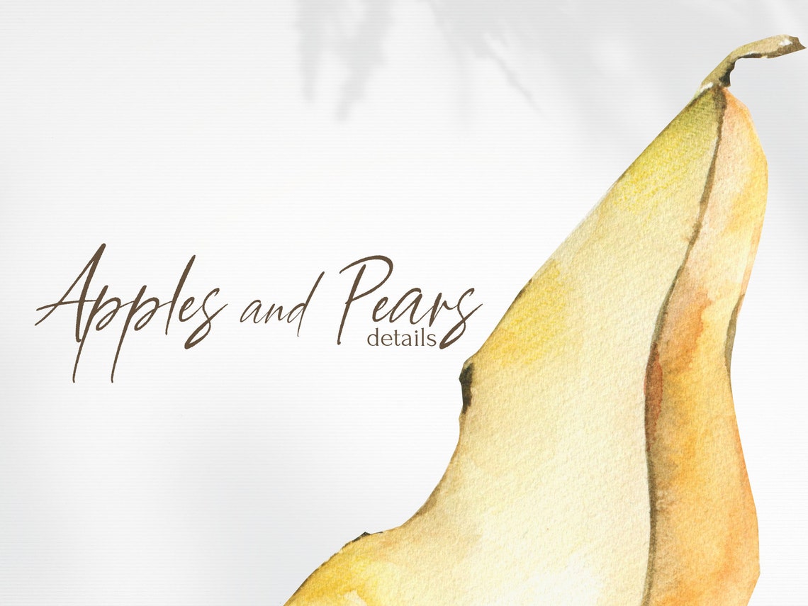 Watercolor Apples and Pears clipart. Autumn summer harvest of | Etsy