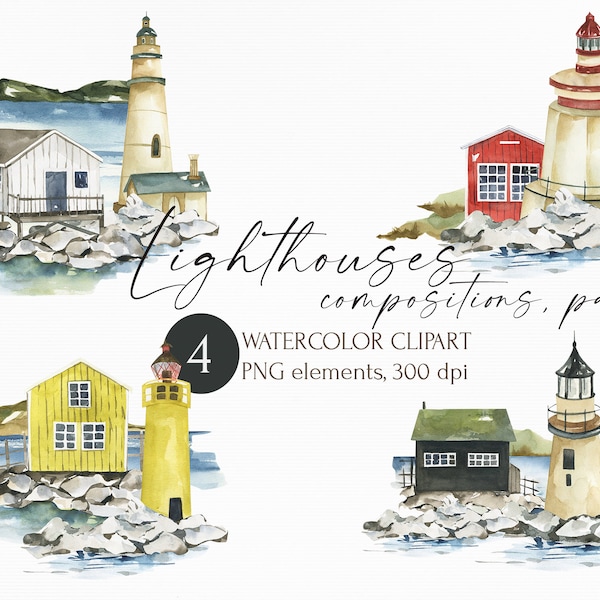 Lighthouse Clip Art - Etsy
