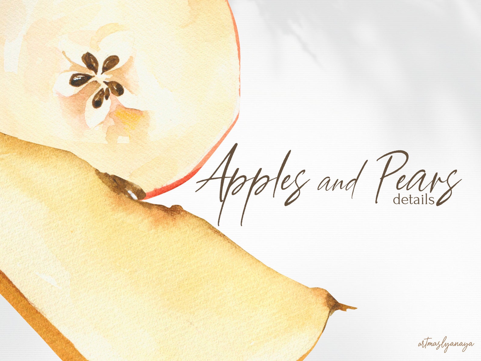 Watercolor Apples and Pears clipart. Autumn summer harvest of | Etsy