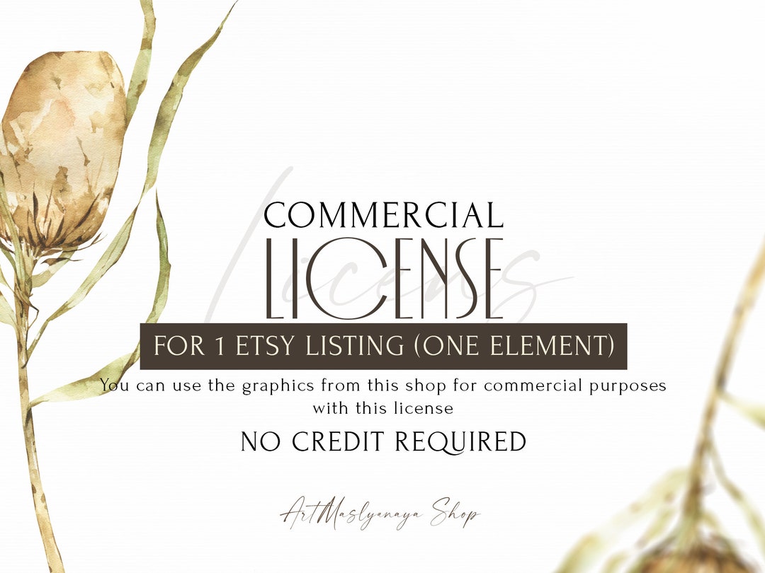 The Commercial License of Any Clipart (ONE ELEMENT) for Business ...