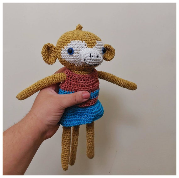 Lupita Spider Monkey Amigurumi Stuffed Toy Handmade Crochet Children s Animal Toy Cotton Textured Cuddle Monkey Toy Pattern by Picapau Etsy UK