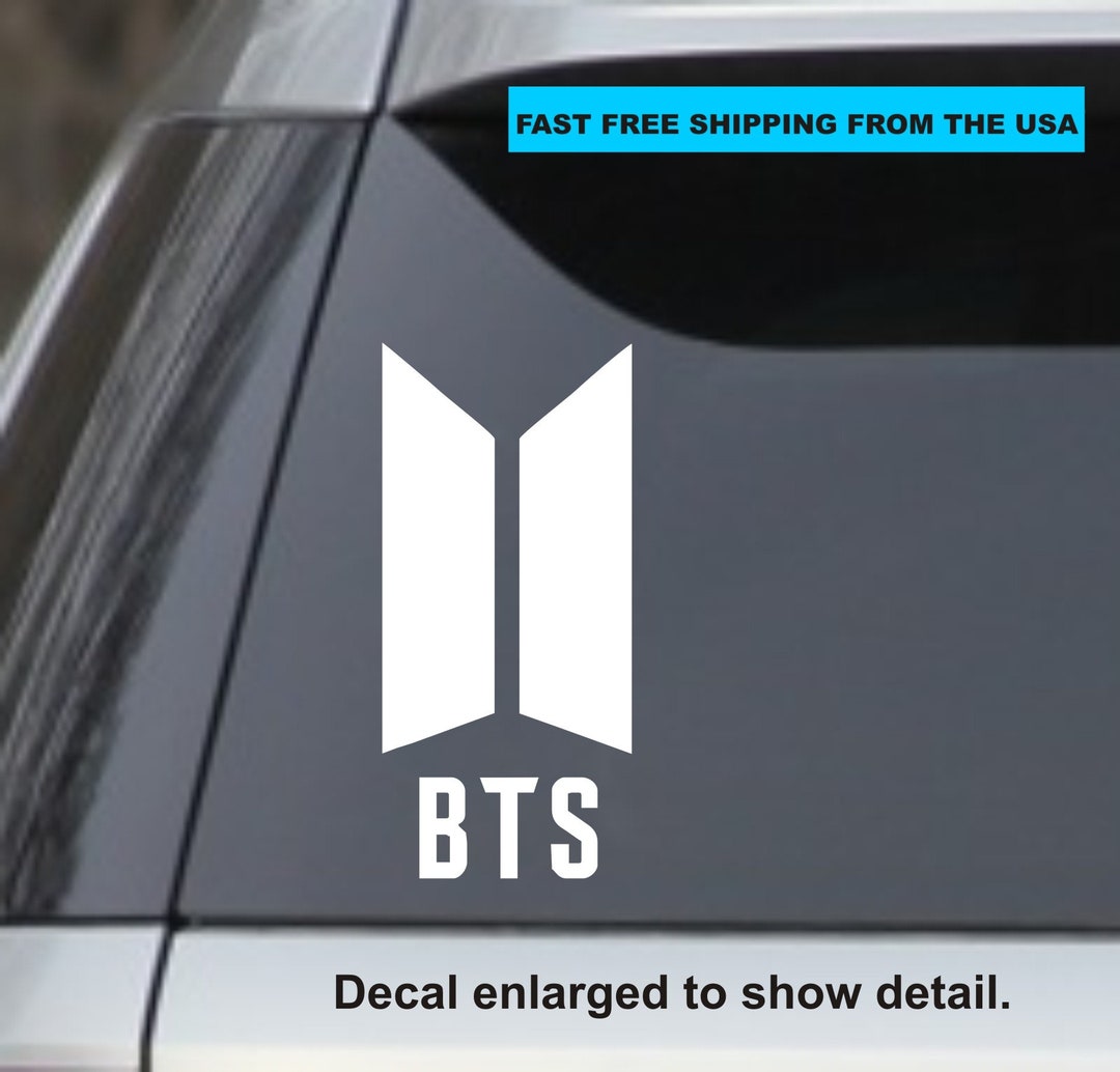 BTS Set of 2 4 BTS White Vinyl Decal Sticker for Car Window, Yeti ...