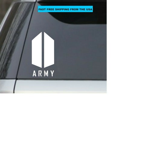 BTS Set of 2 6 BTS White Vinyl Decal Sticker for Car - Etsy